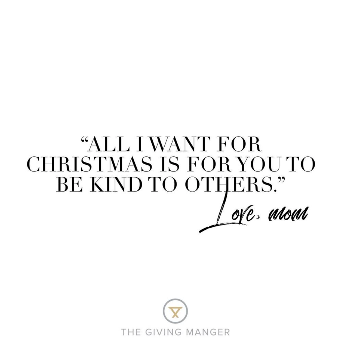 All I Want For Christmas — The Giving Manger